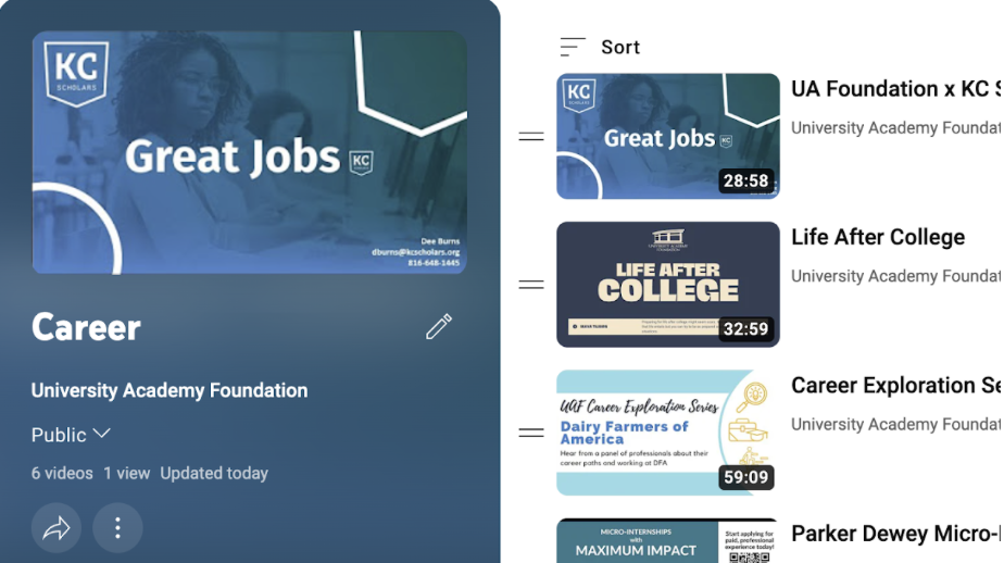 UA Foundation Virtual Career Series - University Academy Foundation